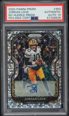 2020 Panini Prizm No Huddle Variation Jordan Love ROOKIE AUTO DNA 10 ...