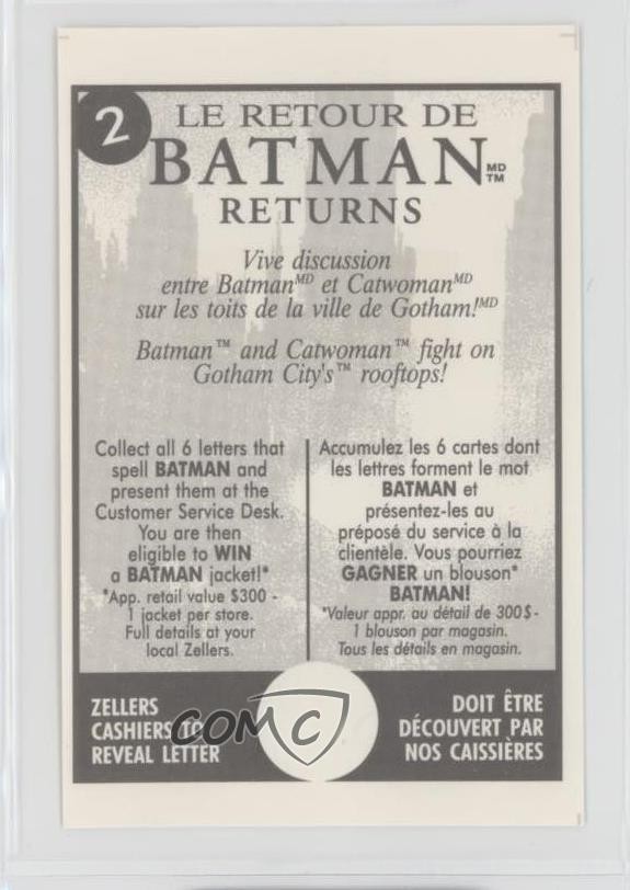 1992 Zellers Batman Returns and fight… Batman and fight… Catwoman #2 ...