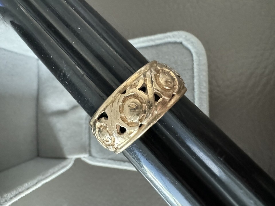 VTG Men's 8.3Grams 10K Heavy Gold Detailed Ring 9.7mm Size 10 | eBay