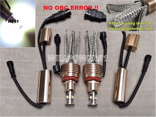 80W H8 6000K LED ANGEL EYE Headlight MARKER DRL Fits 07-13 E70 X5 X5M ...