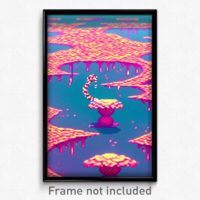 Pixel Art Poster - Swirly Shoals (8 Bit Psychedelic Trippy Video Game ...