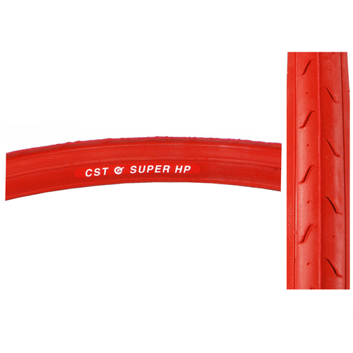 CST Bicycle C740 Super HP Clincher Tire 27x1-1/4" RED 27" / 630 ISO ...