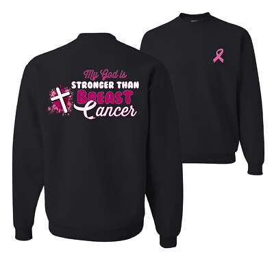 My God is Stronger Than Breast Cancer Paint Splatter Cross Unisex ...