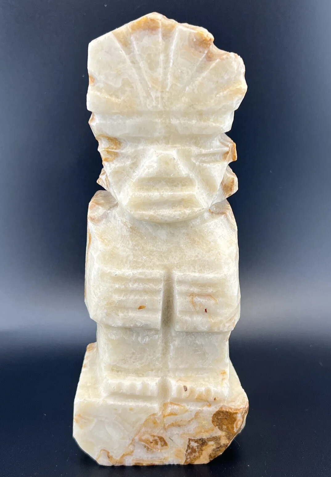 Carved Onyx Stone Aztec Mayan Inca Tiki Figure Sculpture Statue Totem 7 ...