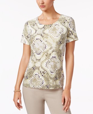 Jm Collection Womens Printed Jacquard Top-S | eBay