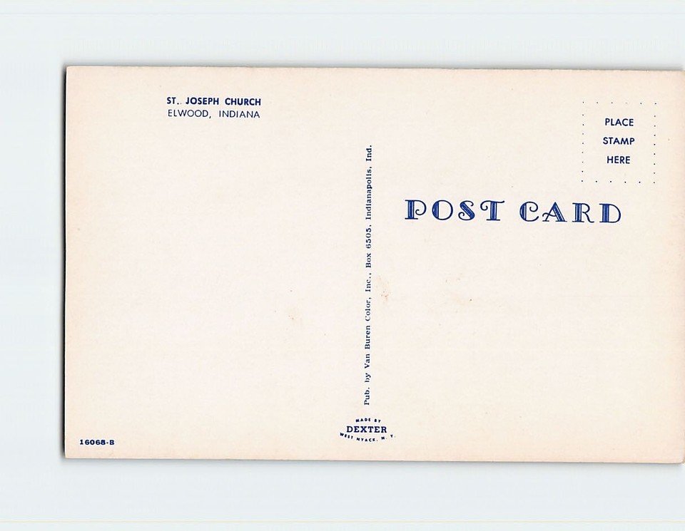 Postcard St. Joseph Church Elwood Indiana USA | eBay