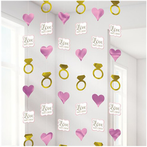 Wedding Bridal Party Supplies LOVE HEART RING STRING Decorations Pack ...