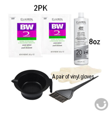2PK CLAIROL BW2 Powder Bleach Lightener 1oz + Creme Developer 20V8oz ...