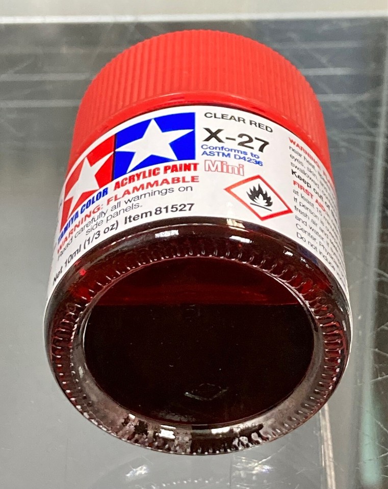 Tamiya "Mini" Acrylic model paint - X-27 81527 Clear Red (transparent ...