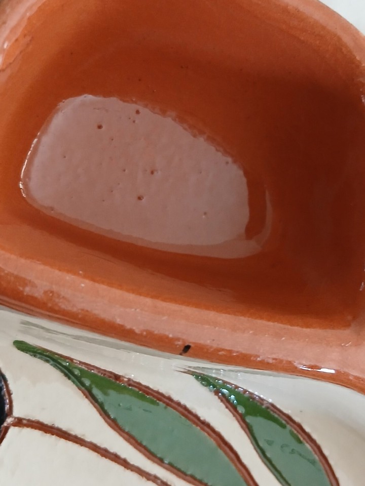 Clay Olive Dish Signed From Portugal 5.25"x5.3" | eBay