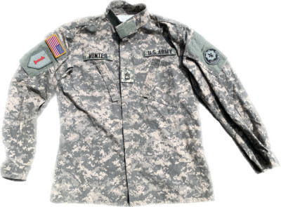 US Army Ucp Acu Jacket Shirt M 6 Patches Sergeant First Class Hunter ...