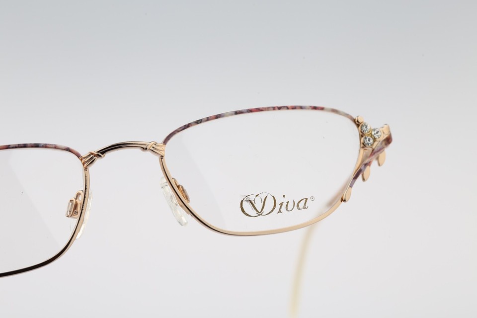 Diva 5057 27, Vintage 90s colorful & gold rhinestones cat eye glasses ...