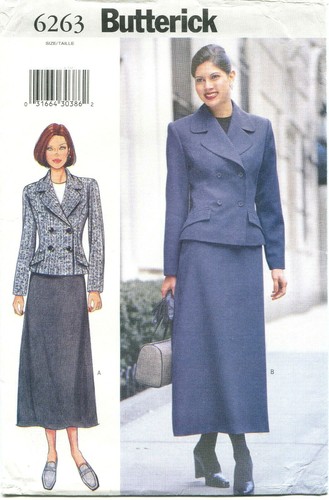 Butterick 6263 Jacket Skirt Suit Misses Sewing Pattern Uncut Size 8 10 ...