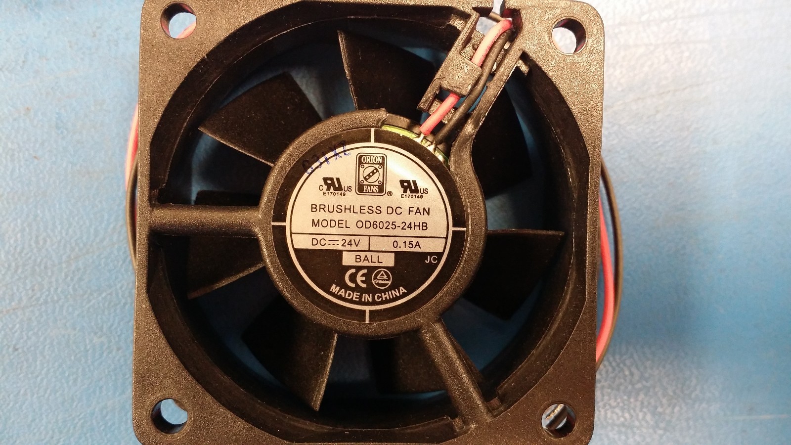 (1 PC) OD6025-24HB ORION Fans & Blowers Fan 60x25 24VDC Ball Wire 25cfm ...
