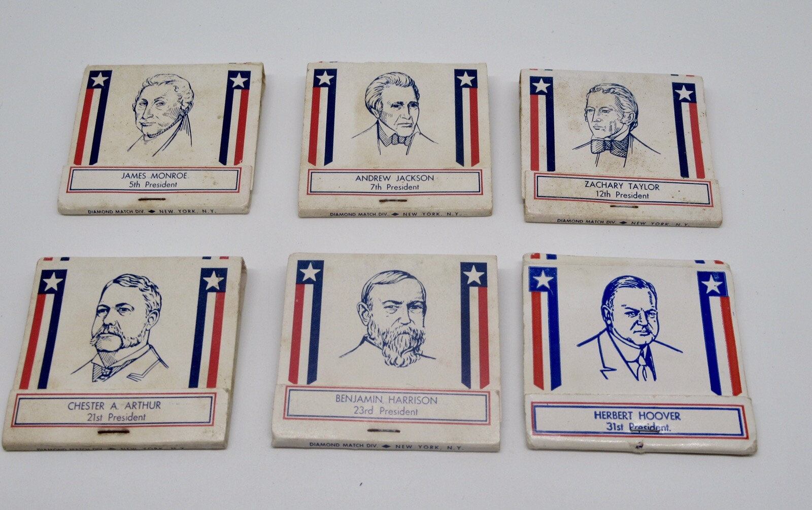 United States USA President Facts LOT of 6 FULL Matchbook | eBay