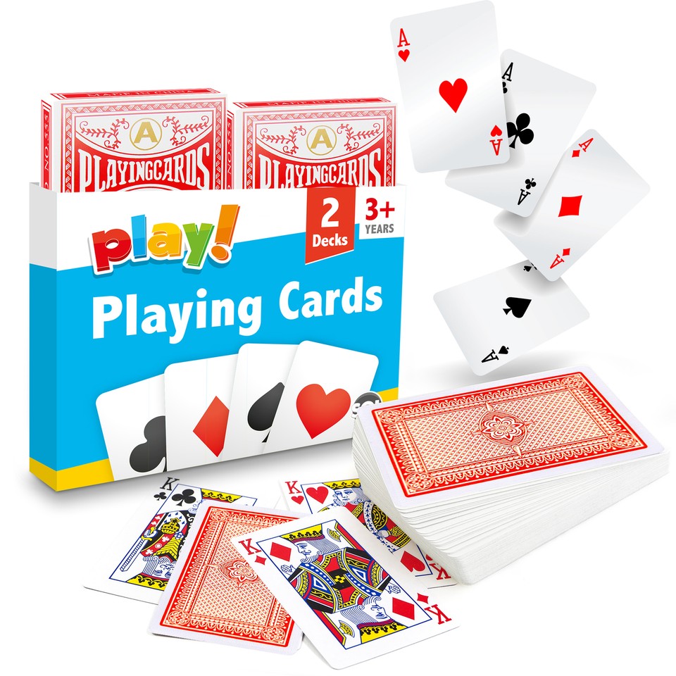 2 Pack Playing Cards Traditional Plastic Coated Deck Professional Poker ...