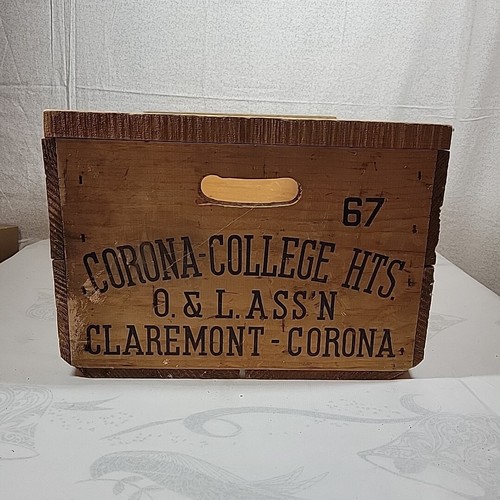 Vintage College Heights Orange Lemon Wood Fruit Crate Box Claremont ...
