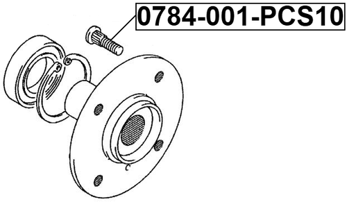 Wheel Stud Pcs 10 Fits Mazda 09119-12008, 09119-12012, 09119-12012-000 ...