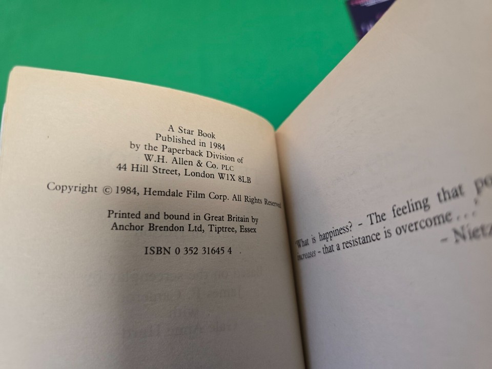 The Terminator ***1st/1st STAR EDITION!!*** Shaun Hutson 1984 Novel #4 ...