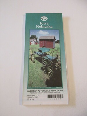 1997 AAA Iowa Nebraska Travel Road Map~Box O | eBay