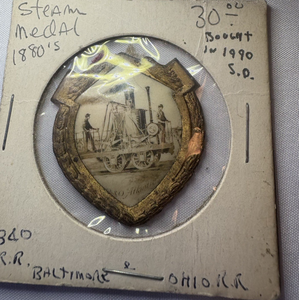 B&O Railroad 1880's Steam Medal Baltimore & Ohio RR Steam Engine - Very ...