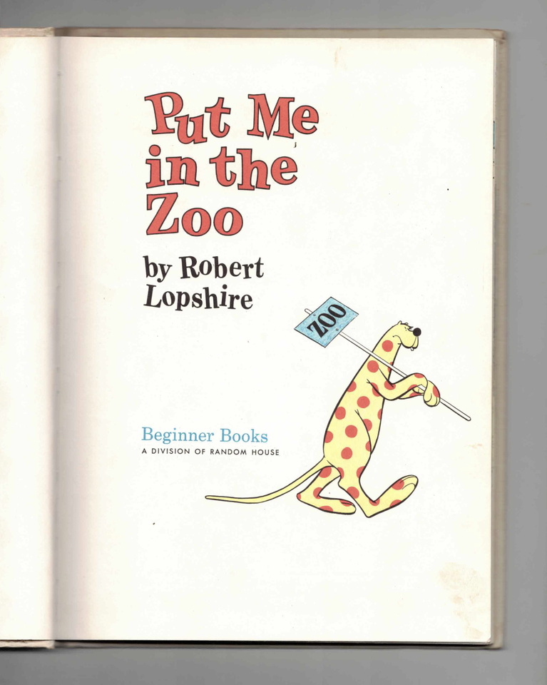 Robert Lopshire / Book Club / Put me in the zoo, 1960 | eBay
