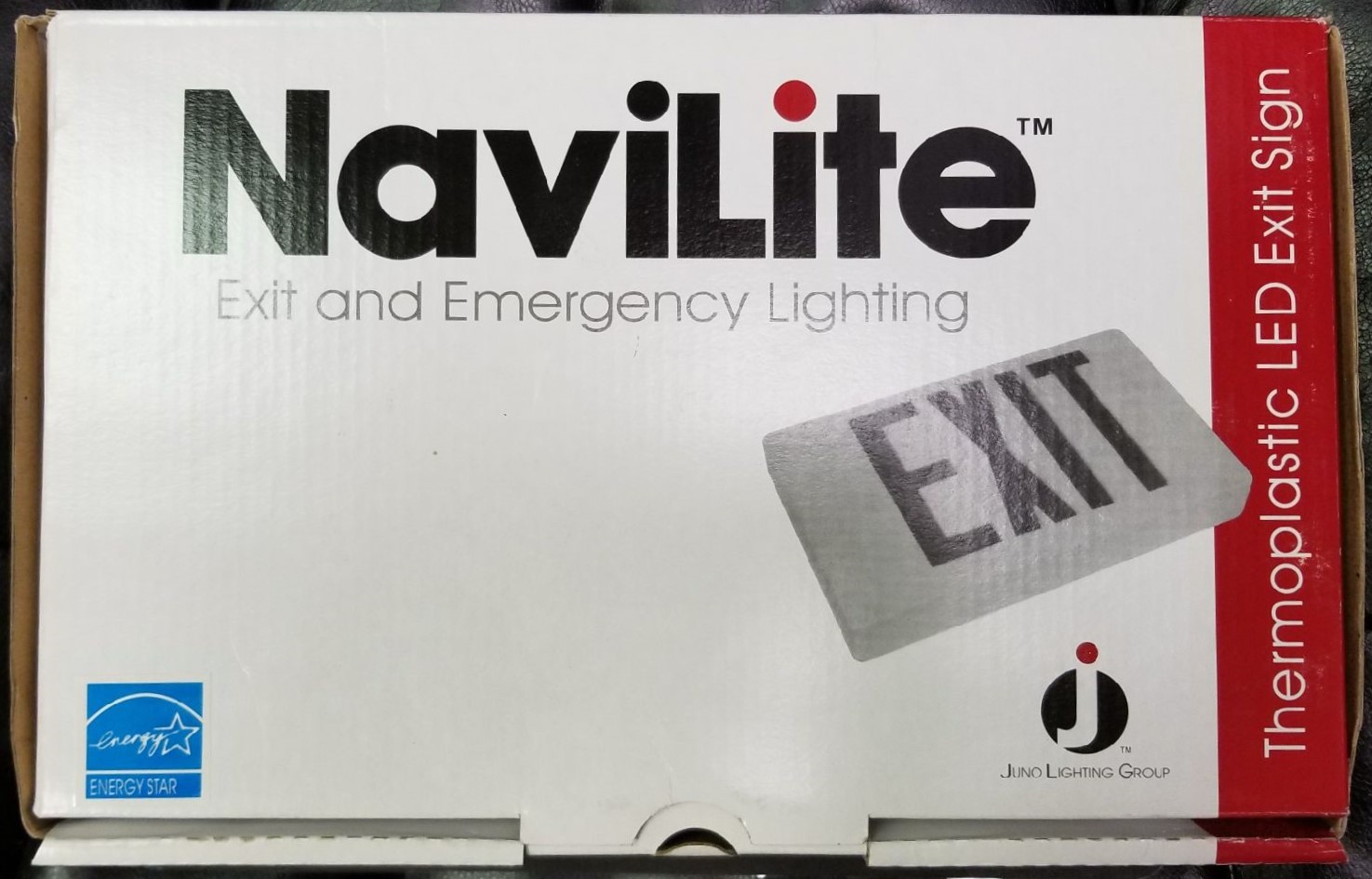 NaviLite/Juno Thermoplastic LED EXIT SIGN Green Letters Face-Single ...