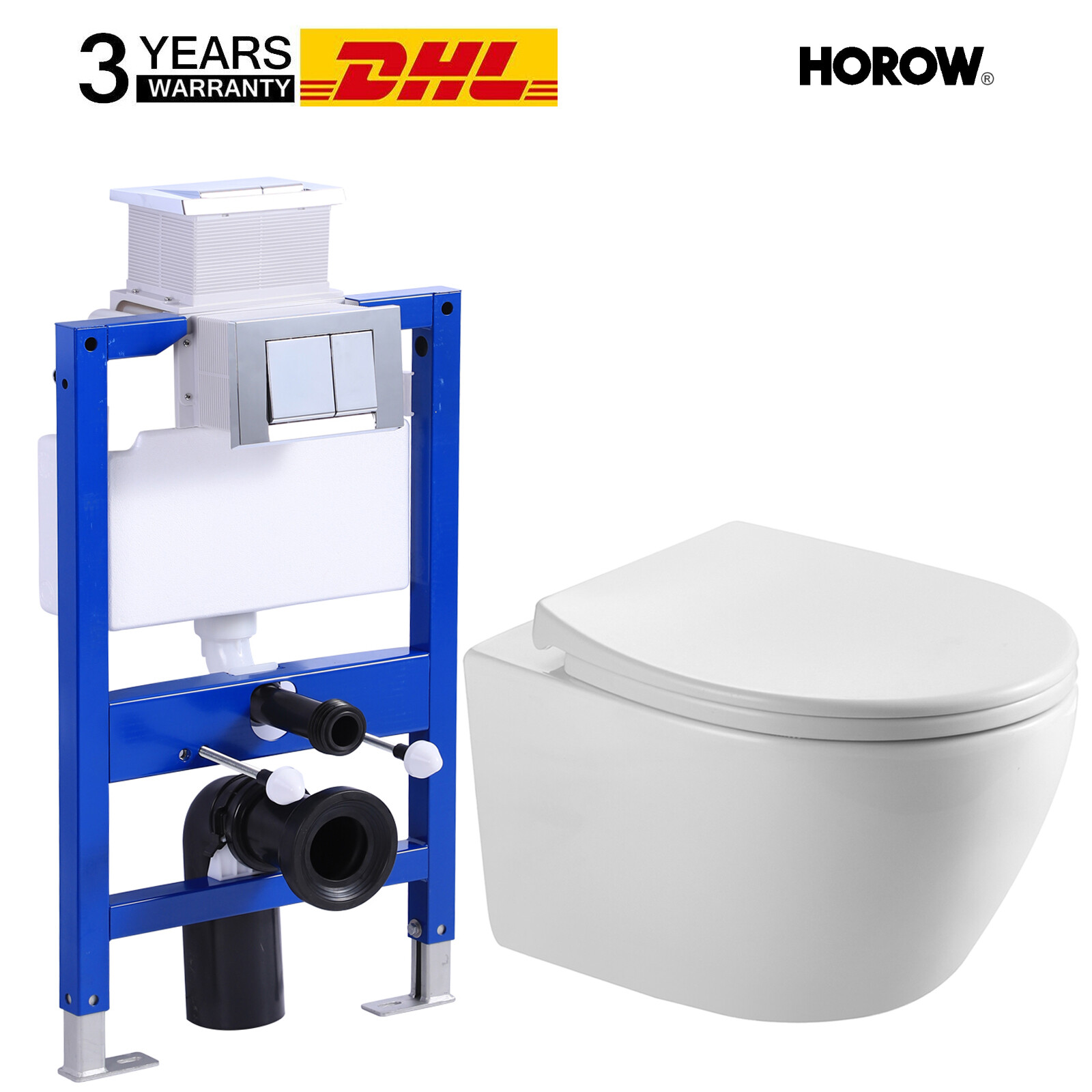 HOROW Vorwandelement Komplettset Hänge Wand-WC Spülrandlos ...