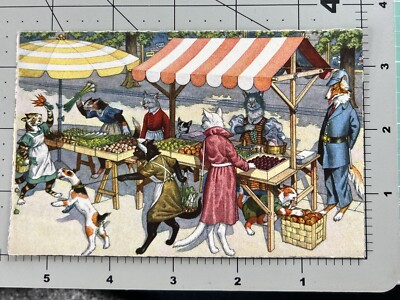 Eugen Hartung MAX KUNZLI Postcard Anthropomorphic Cats #4726 Fruit ...