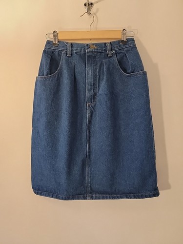 Wrangler Vintage Blue Denim Jean Skirt Straight Pencil Modest Knee ...