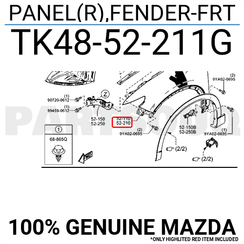 TK4852211G Genuine Mazda PANEL(R),FENDER-FRT TK48-52-211G | eBay