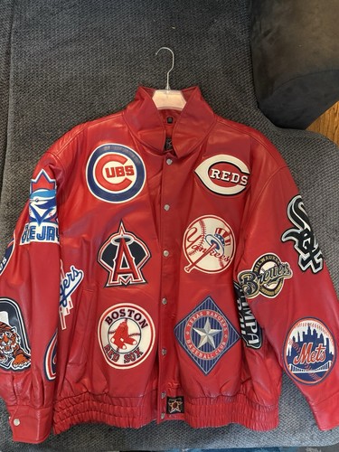 Jeff Hamilton Red leather jacket Mlb Rare 3xl | eBay