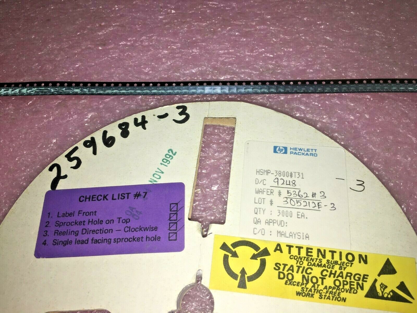 (50 PIECE LOT) HSMP-3800, Hewlett-Packard, Pin Diode, 100V V(BR ...