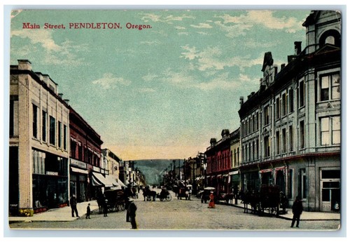 c1910 Main Street Exterior Building Pendleton Oregon OR Vintage Antique ...