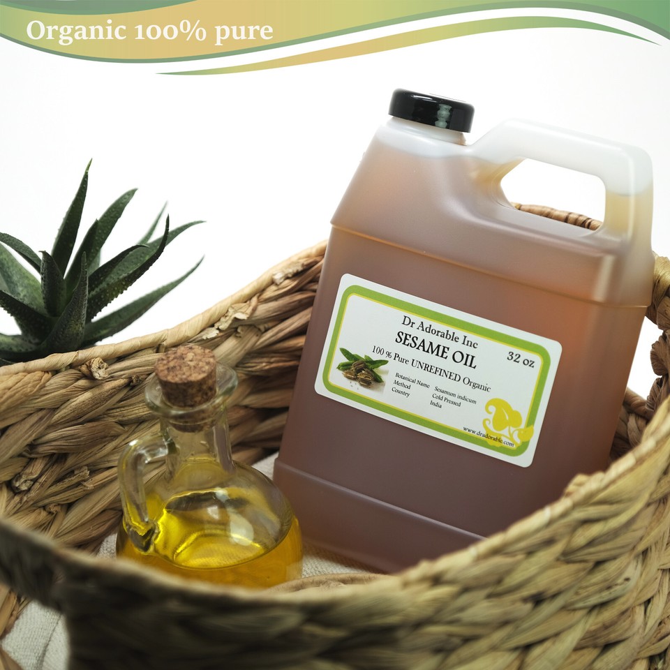 32 oz Premium UNREFINED Sesame Seed Oil Pure Organic Cold Pressed Best ...