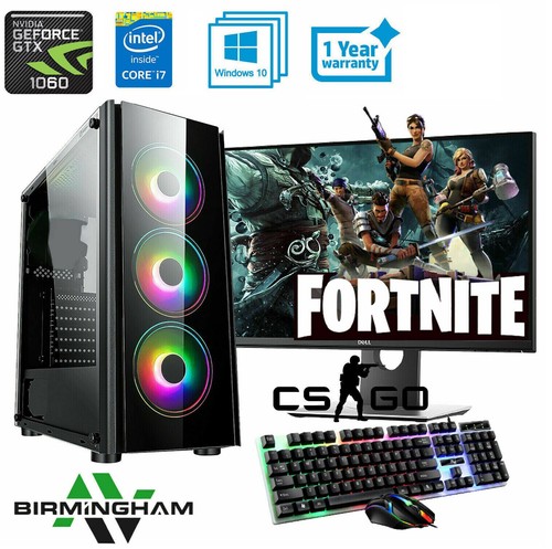 GAMING PC BUNDLE 27" INCH QUAD CORE i7 NVIDIA GTX 1060 6GB WIN 10 WIFI ...