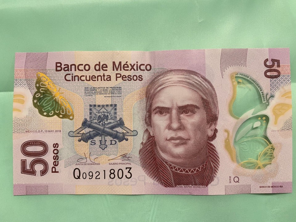 Mexico 50 Peso Mexican Currency Note Cincuenta Pesos Banknote Jose ...