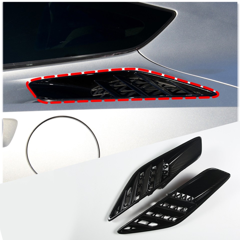 2PCS Rear Side Body Vent Cover Trim for Corvette C7 2014 -2019 Carbon ...