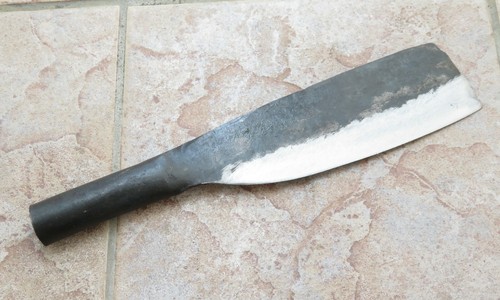 Crude - Chinese 8 Inch Carbon Steel Meat Chopping Cleaver, Steel Handle ...