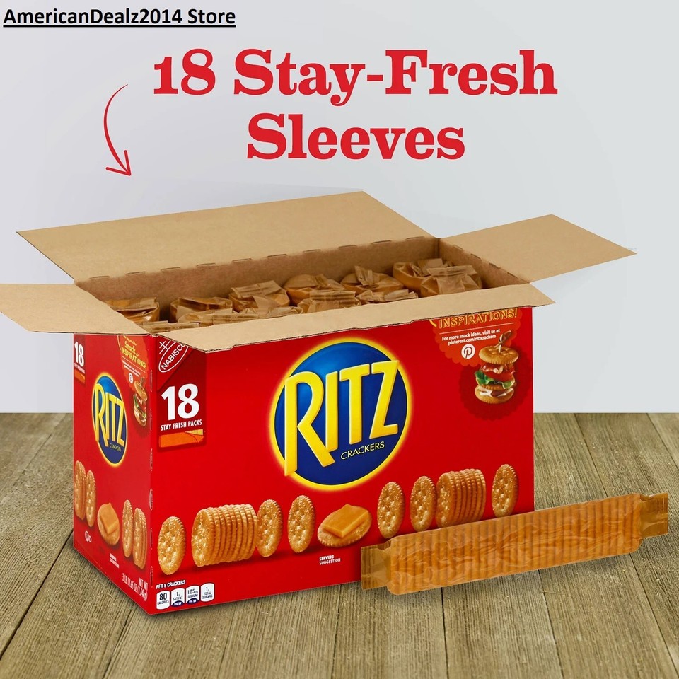 RITZ Original Crackers 18 Stay Fresh Sleeves, Total 61.65 oz FREE ...