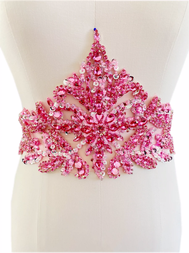 Rhinestone Applique Crystal Motif Shiny Bead for Wedding Fancy Dress ...