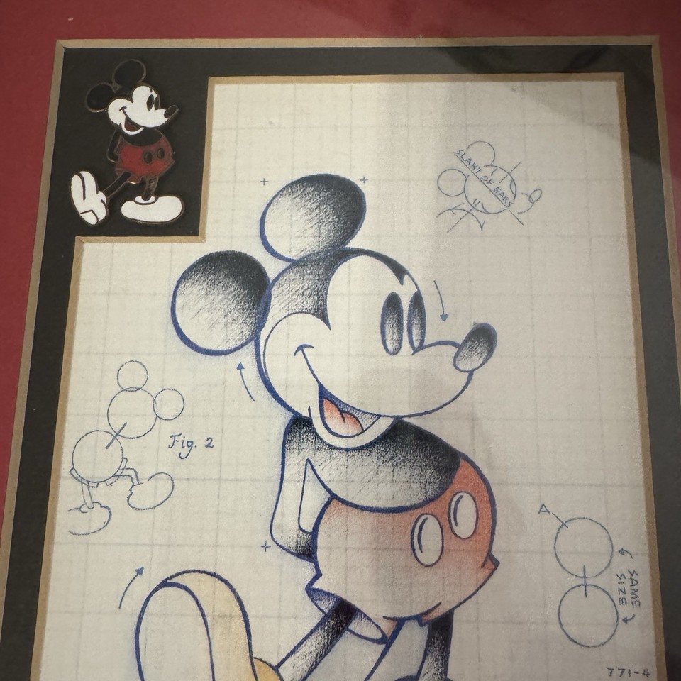 Vintage Walt Disney Mickey Mouse Prototype -7 Framed Mickey Mouse ...