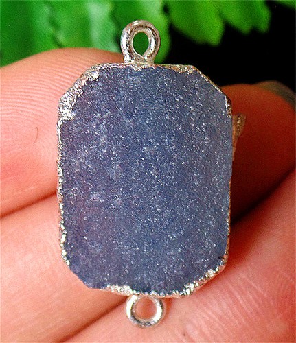 30x16x8mm Blue Crystal Clusters Agate Bracelet Connector Pendant Bead ...