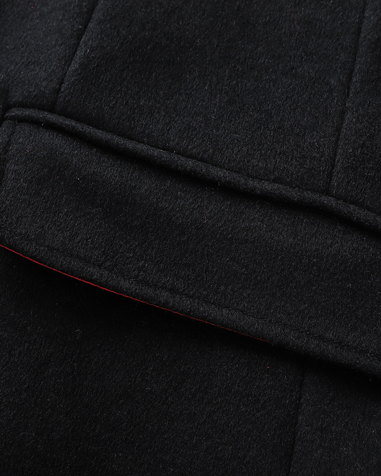 Mens Black Wool Long Covert Overcoat Warm Winter Mod Cashmere Coat ...