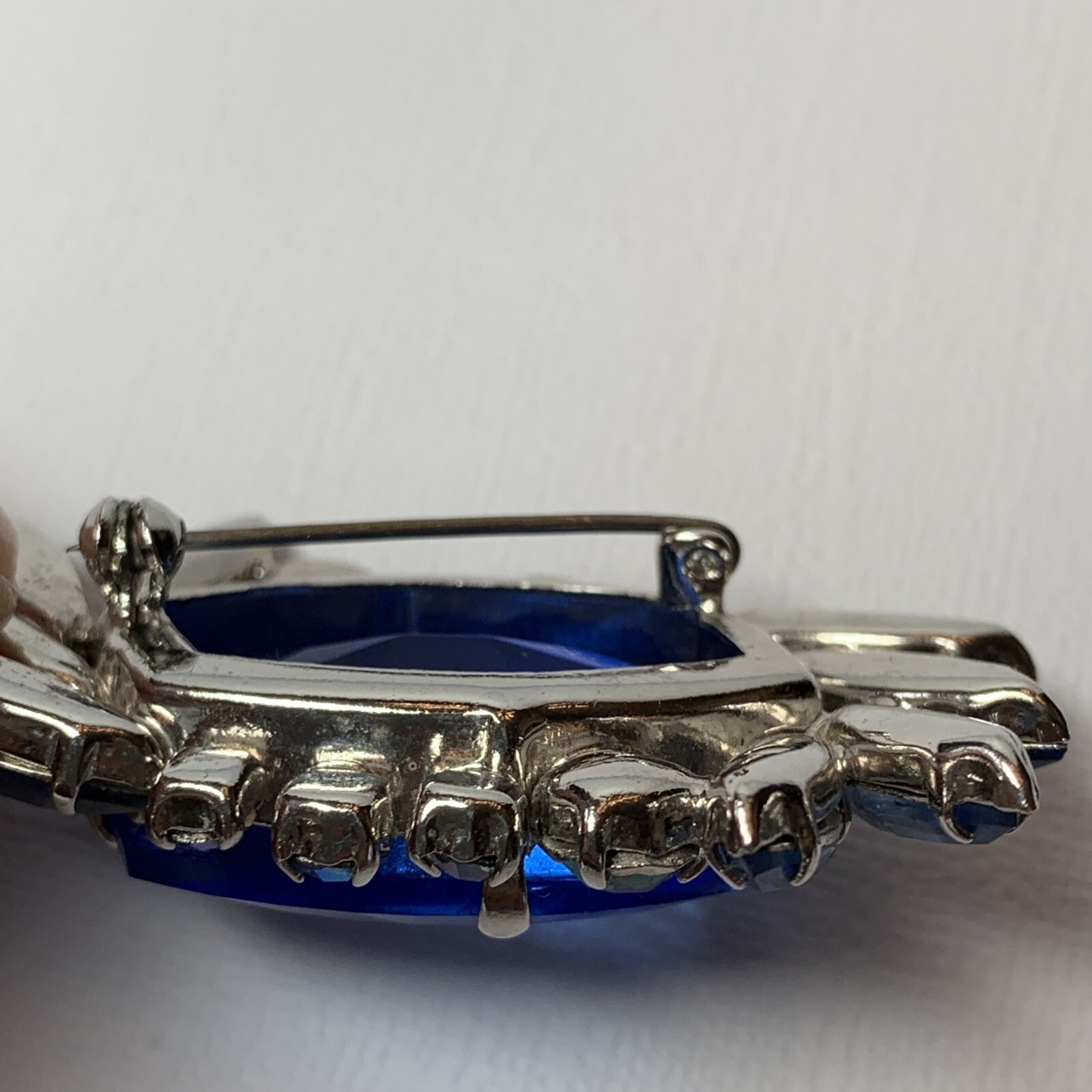 Vintage Bright Blue Rhinestone Navette Pale Blue Rhin… - Gem