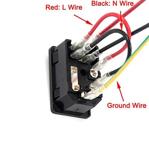 2pcs Ac250v 10a Iec 320 C14 Inlet Panel Socket W Fuse W Red Light ...