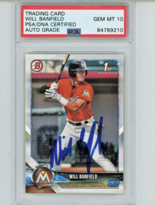 WILL BANFIELD AUTO 10 PSA DNA 2018 Bowman Draft Paper Baseball BD-113 Marlins RC | eBay