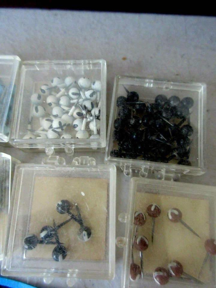 Lot of 8 MOORE MapTacks VTG Boxes Map Pin Tacks -- Choice of 2 lots | eBay