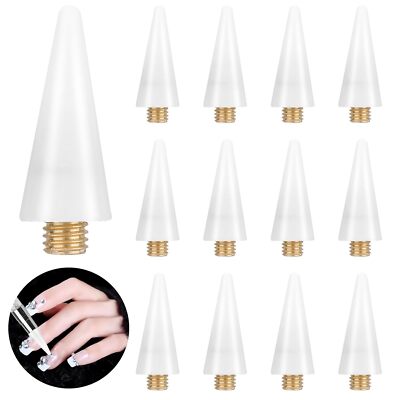 12 Pieces Rhinestone Tool Wax Replacement Head Tips Applicator White ...