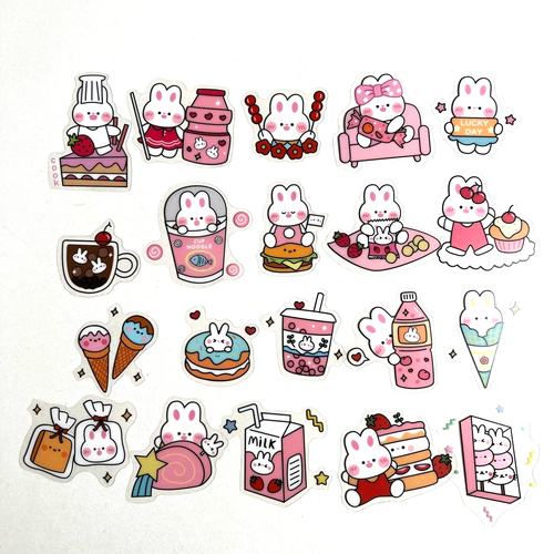 Bunny Snacks Easter Stickers Easter Scrapbooking Bullet Journals ...